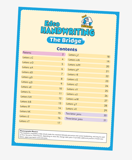 Programme Structure – Edco Handwriting